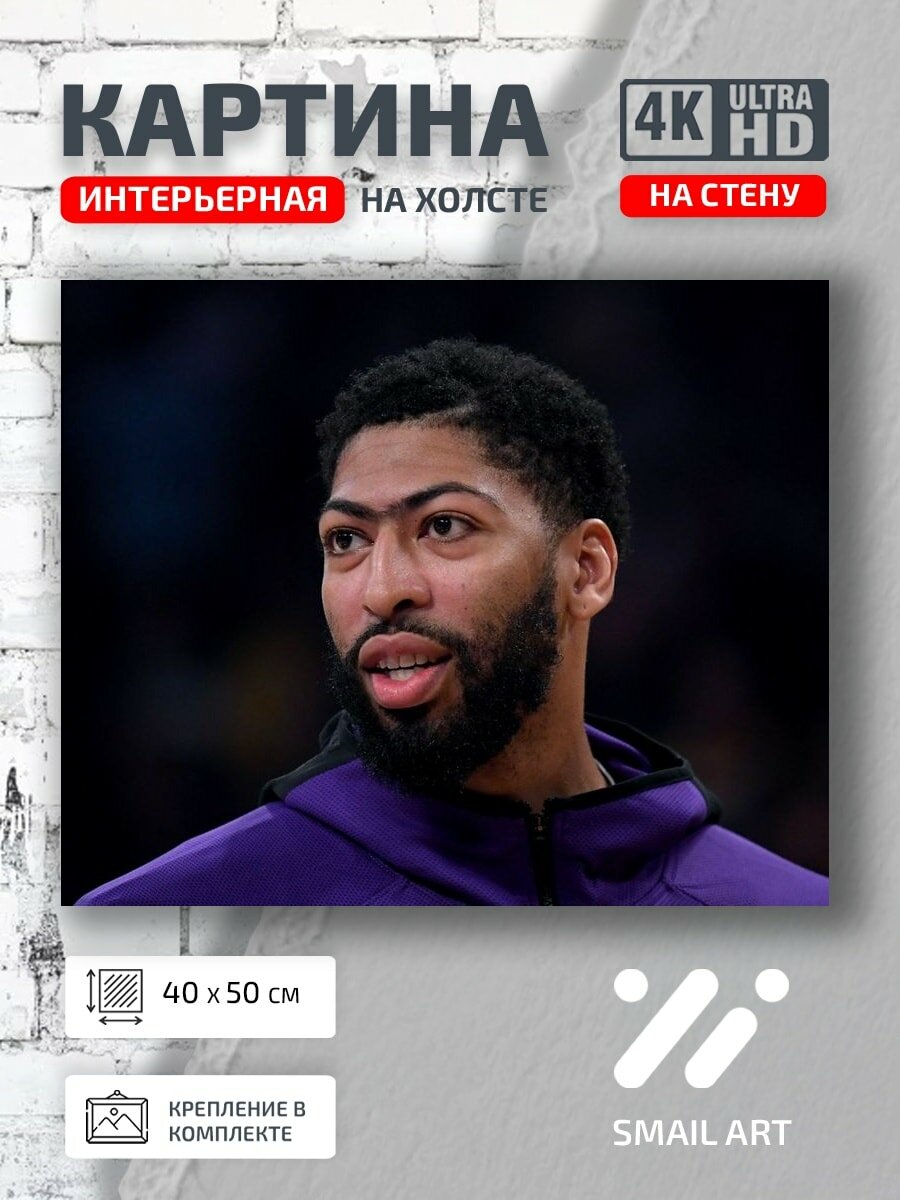 Картина на холсте интерьерная 40 на 50 на стену Дэвис Лейкерс для офиса атмосфера