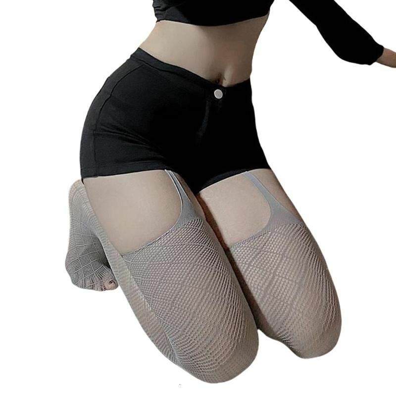 Чулки в клетку виде ромба-серая ромбовидная Сетка