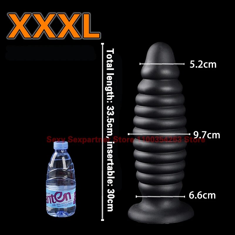 Огромный болт, анальная пробка, массажер простаты, нить, задница, анальный фаллоимитатор, black-XXXL