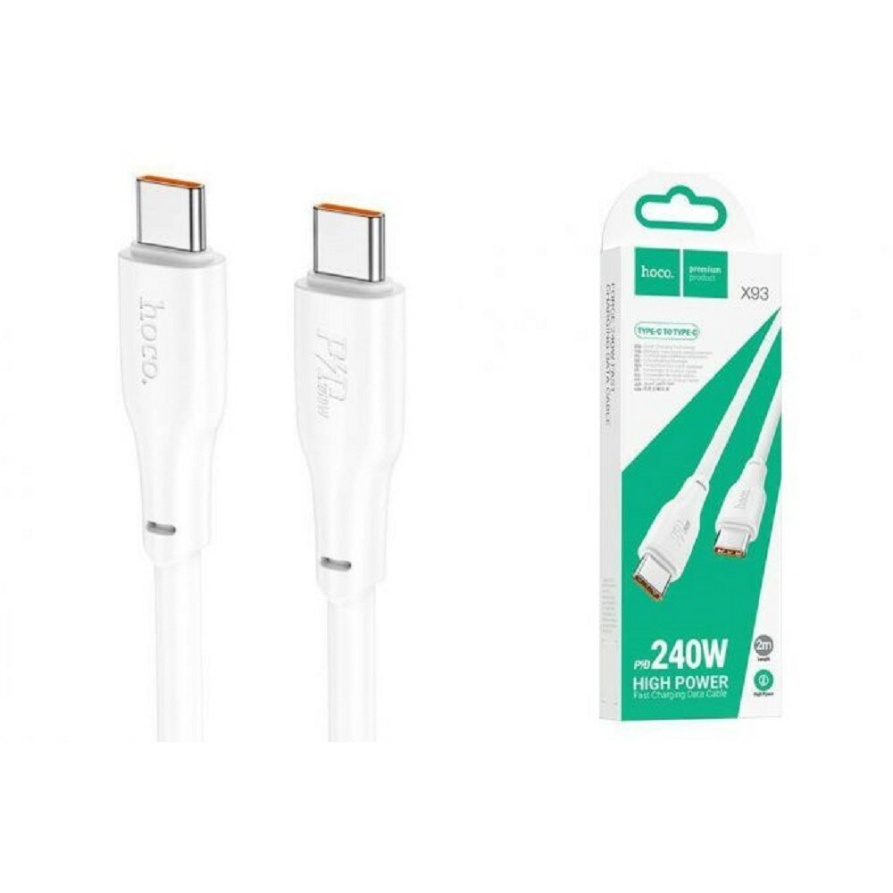 Кабель для мобильных устройств HOCO Кабель USB Type-C - USB Type-C HOCO X93 PD60W (белый) 1м