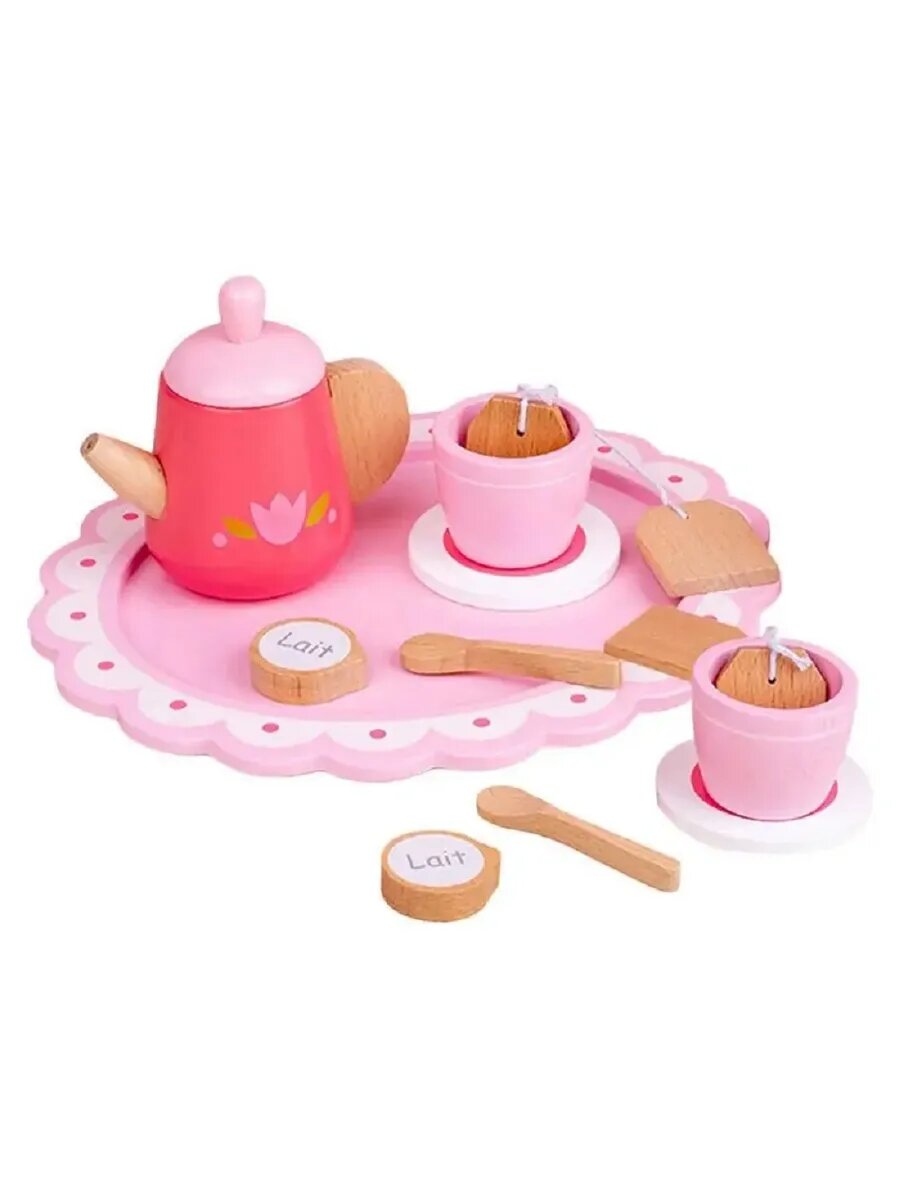 Игровой набор Flower Tea Wooden Set, для развития воображения, от 1 года