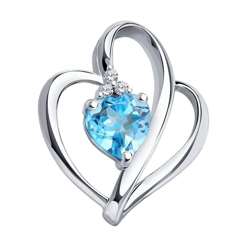 Подвеска, серебро, 925 проба, родирование