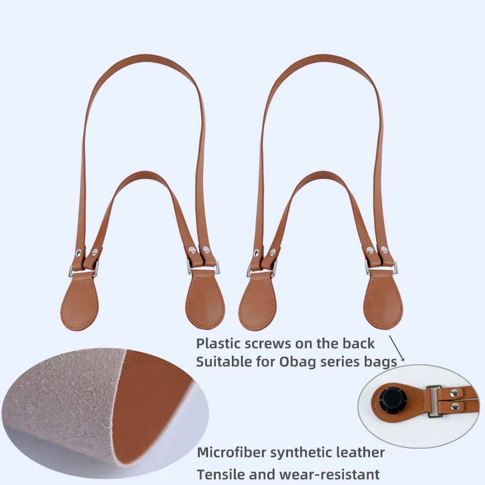 Коричневые сменные ручки Obag из микрофибры