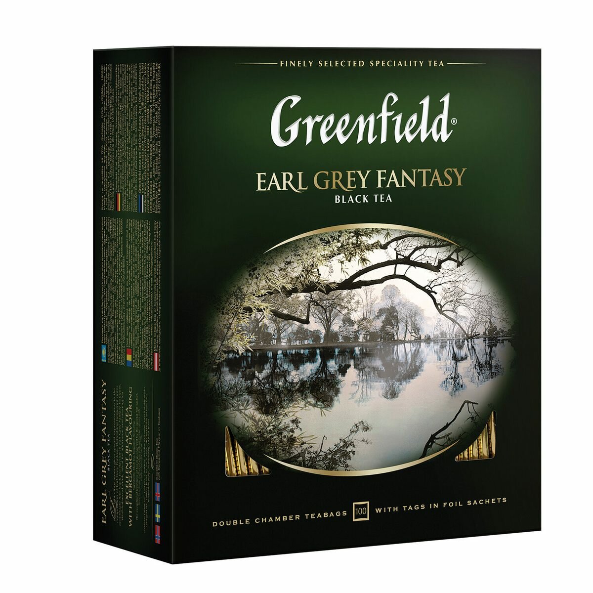 Чай Greenfield Earl Grey Fantasy, черный с бергамотом, 100 пакетиков в конвертах по 2г, 0584-09 (620392), 9шт.