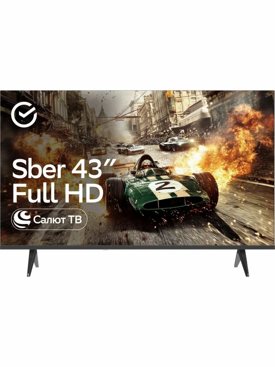 Телевизор Sber 43" SDX-43F2124, Салют ТВ, Full HD, DLED, черный