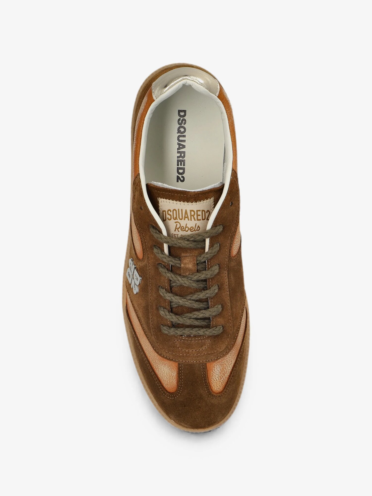 Кроссовки DSQUARED2 Logo-plaque panelled sneakers, размер 43.5, brown — фото 1