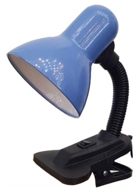 Лампа настольная, светильник бра на прищепке . С выключателем , Цвет синий