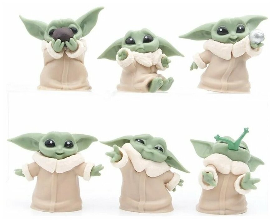 Набор 6 фигурок Звездные войны фигурки Йода Мандалорец Стар ворз wars джедай дарт вейдер Люк скайуокер Йода малыш игрушка Йода игрушка интерактивная