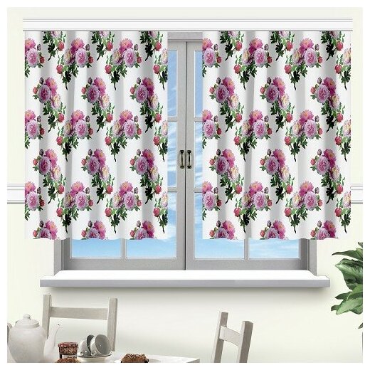 Комплект шторы Пионус лайн печать 150*150 (2) (МарТекс)