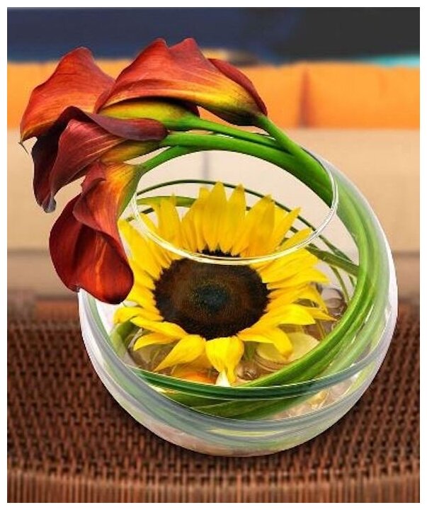 Набор алмазной мозаики "Цветочная композиция", размер 42х50см, 54 цвета