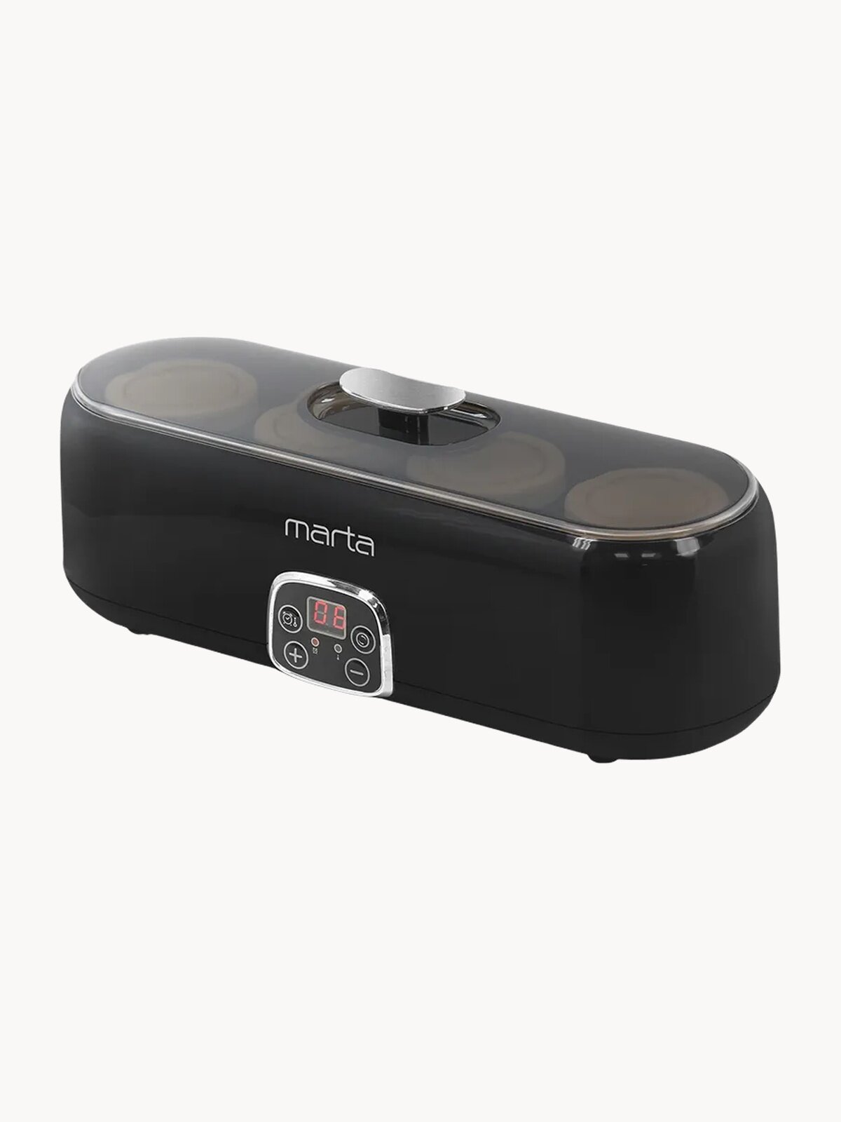 Йогуртница MARTA MT-YM1856B, стеклянная баночка, 4 баночки, электронное управление