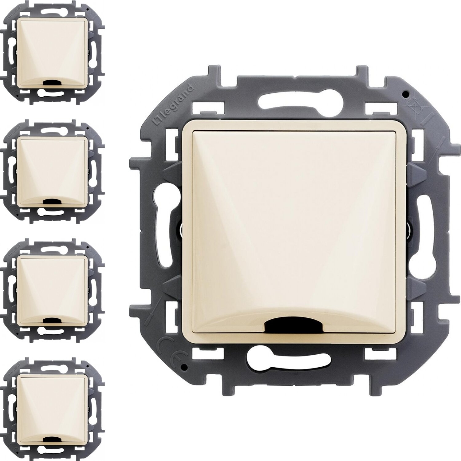 Механизм вывода кабеля Legrand Inspiria слоновая кость (комплект из 4 шт.)