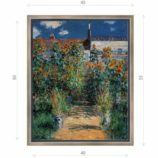 Картина Декор Депо Клода Моне Сад художника Матовый холст в раме 55х45 см