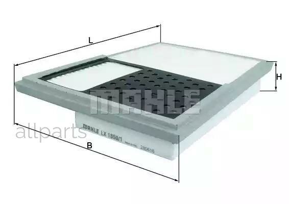 MAHLE LX1850/1 Фильтр воздушный левый. MERCEDES-BENZ: C-CLASS (W204) C300-C350CDi/4-matic 07-14, E-CLASS (W211) E280CDi/E320CDi 05-08, M-CLASS (W164) ML280-ML350CDi 4-matic 05-11