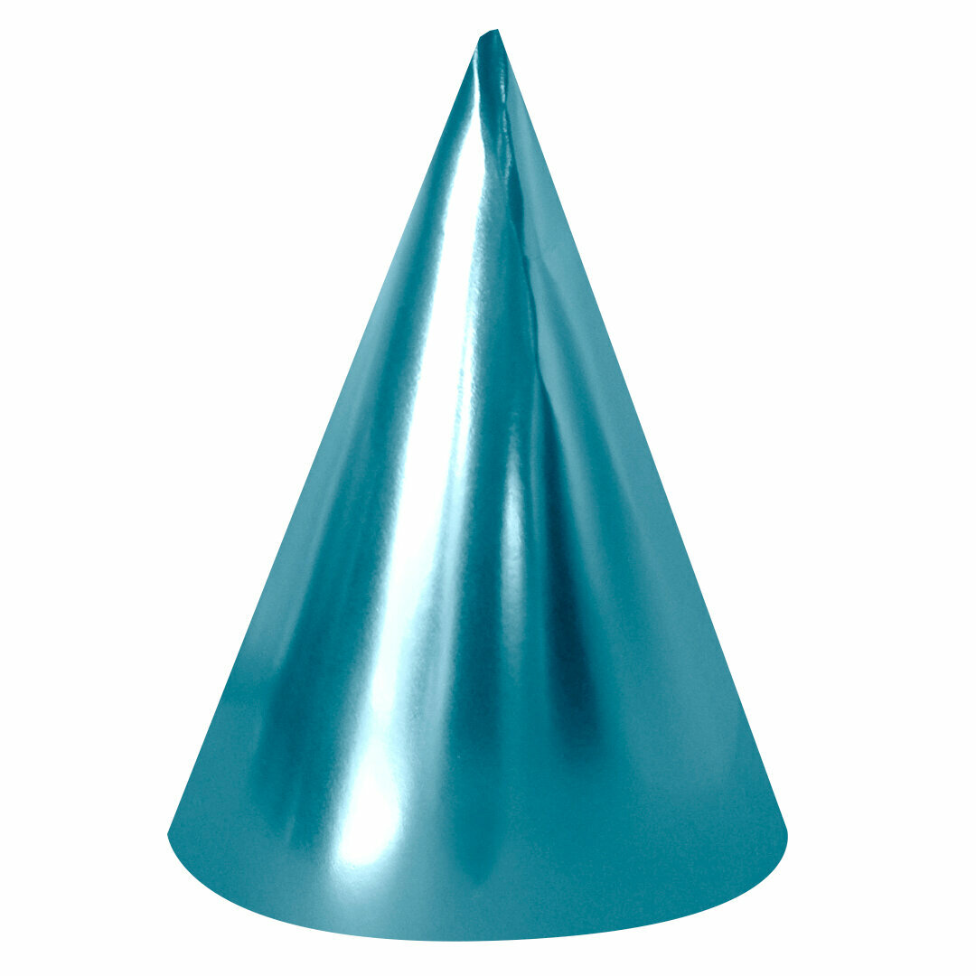 Колпаки, Голубой, металлик, 16 см, 6 шт.