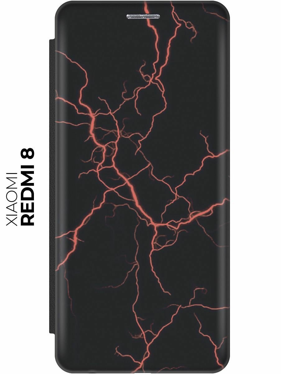 Чехол-книжка Алая молния на Xiaomi Redmi 8 / Сяоми Редми 8 черный