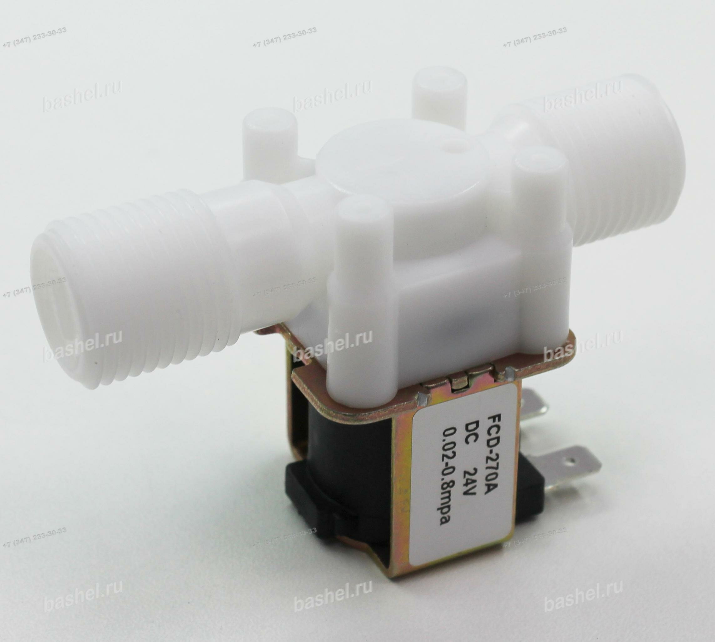 Клапан водопроводный электромагнитный DC24V, (G1/2", N/C)