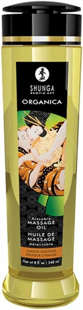53490 Shunga Kissable Massage Oil Organica Almond Sweetness, 240 мл. Массажное масло, Миндаль