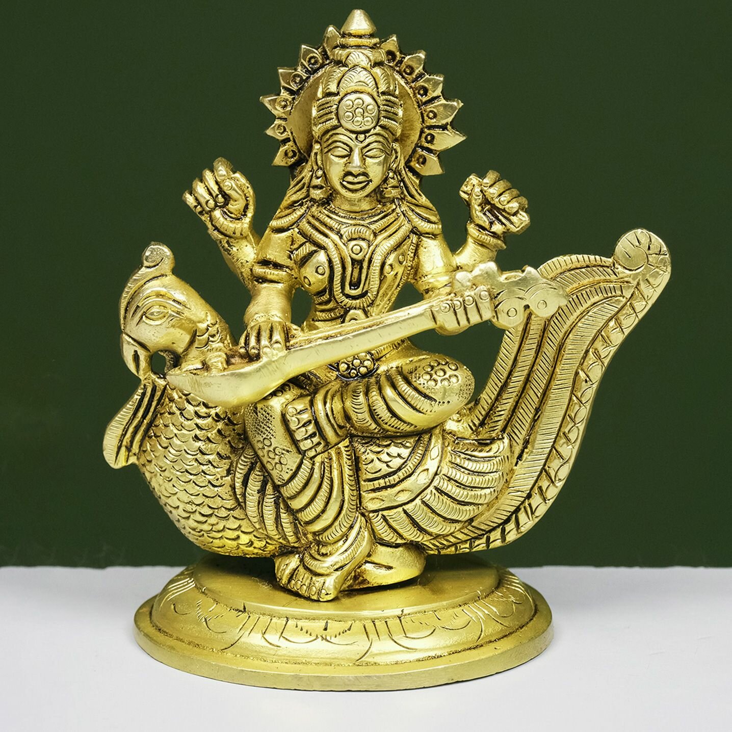 Статуэтка "Сарасвати на Павлине" бронза, Индия (11*7*9 см.)