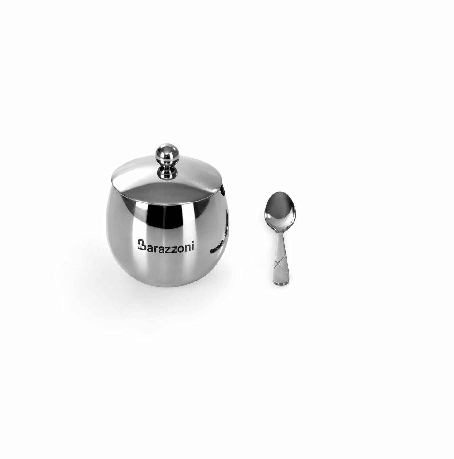 Сахарница с крышкой и ложкой Barazzoni My Utensil, нержавеющая сталь 18/10, серебристая