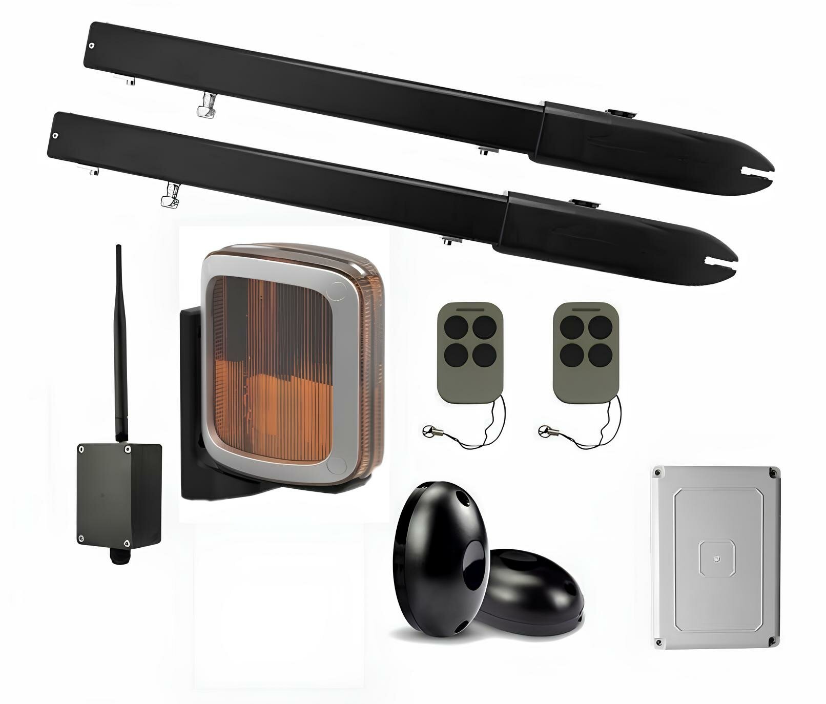 Автоматика для распашных ворот KSW-3000 FULL-2K-BT, комплект: 2 привода, блок управления, 2 пульта, фотоэлементы, лампа, Bluetooth-модуль