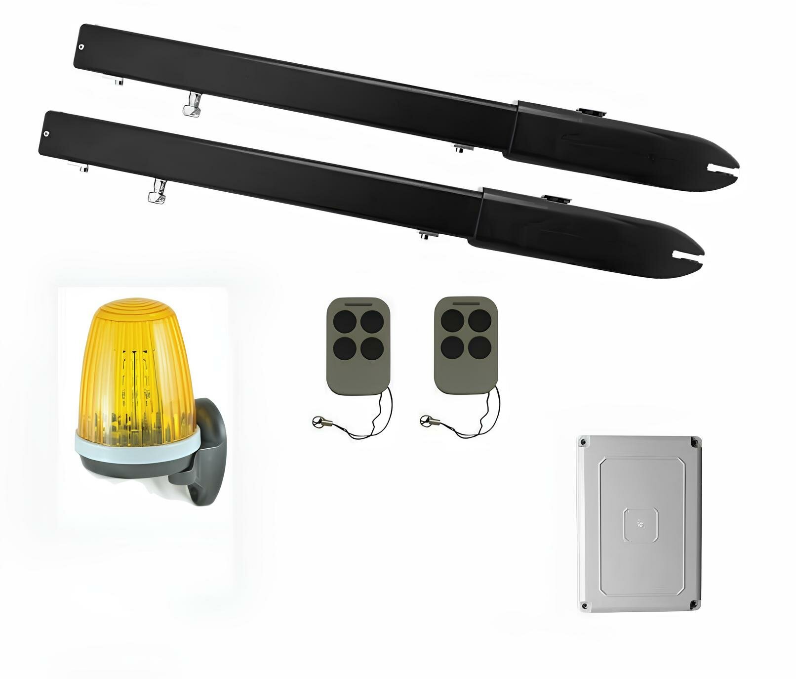 Автоматика для распашных ворот KSW-3000 L-3K, комплект: 2 привода, блок управления, 2 пульта, лампа