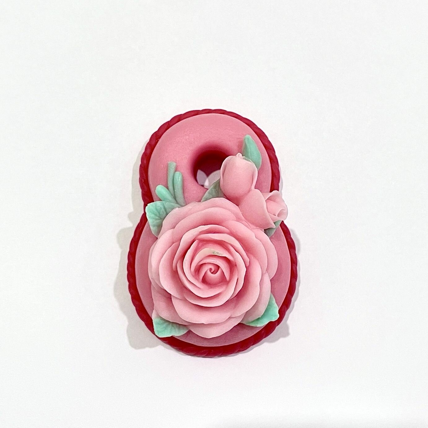 Силиконовая форма для мыла Восьмое Марта №8 для гипса 1шт 8,5 х 5,8х 4 см