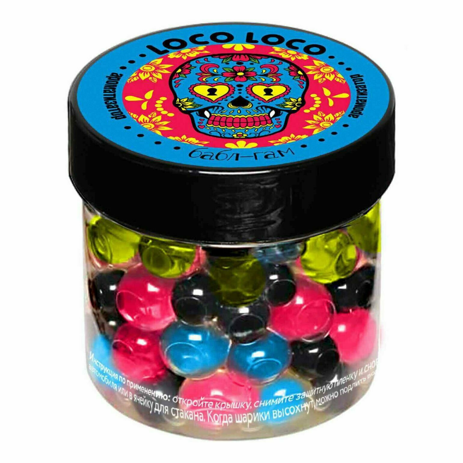 Ароматизатор на панель Sapfire Loco Loco гелевый в шариках баббл гам