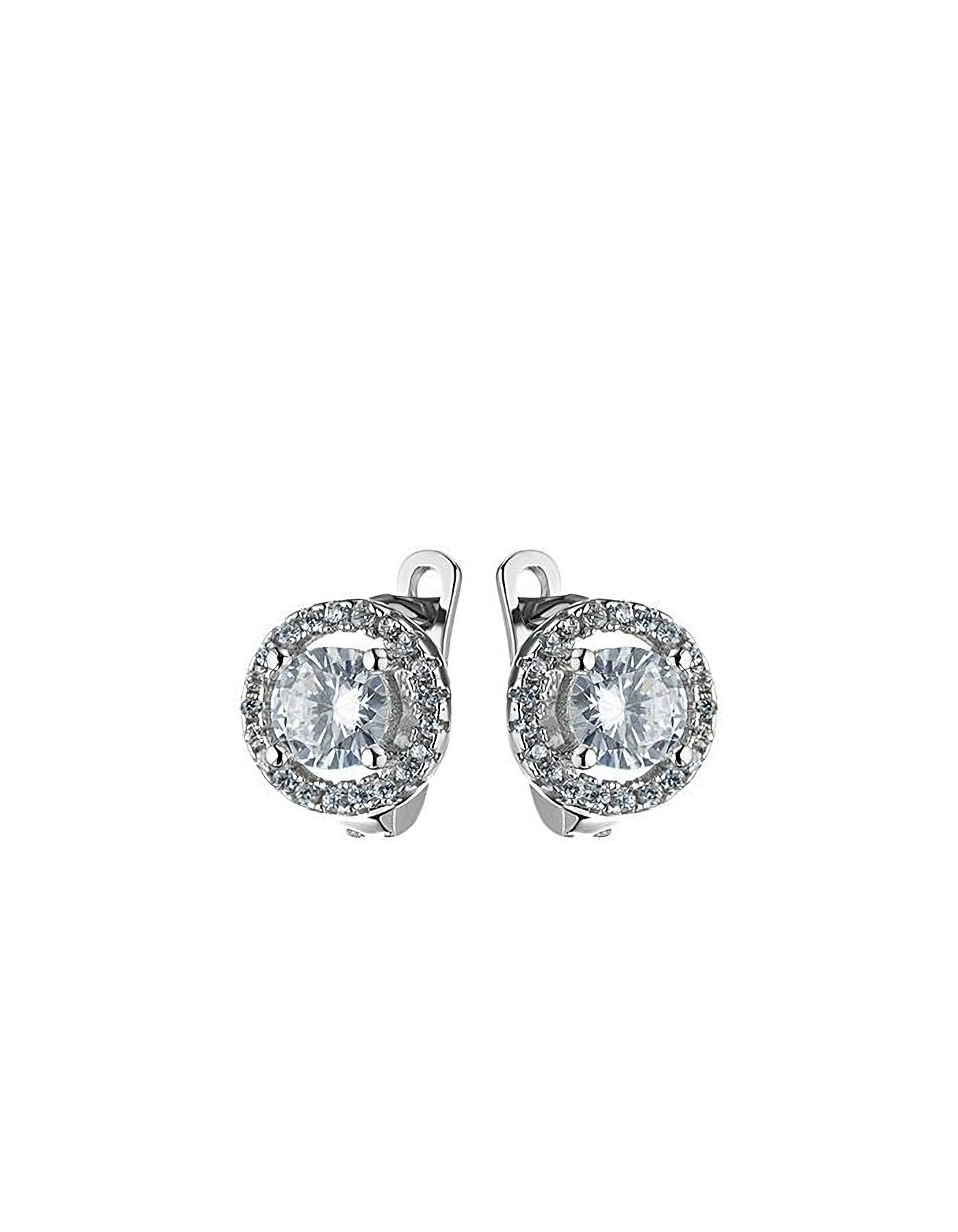 Серьги, серебро, 925 проба, родирование, фианит