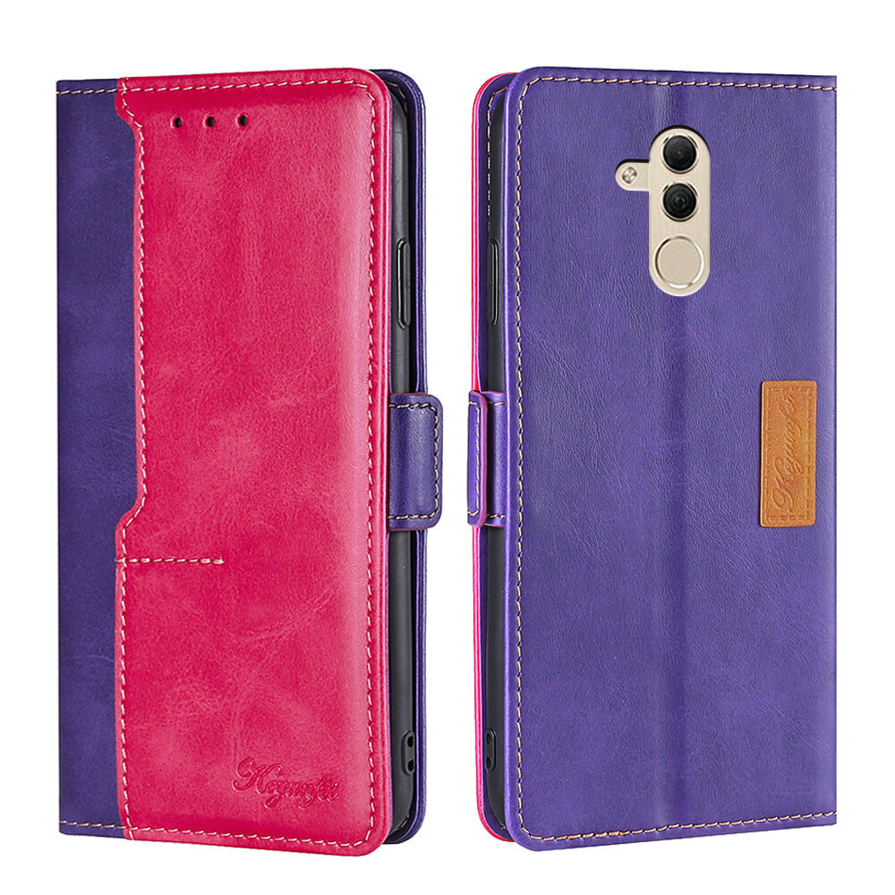 Чехол-книжка MyPads для Huawei Mate 20 Lite / Хуавей Мате 20 Лайт, смешать два цвета (красный + фиолетовый)