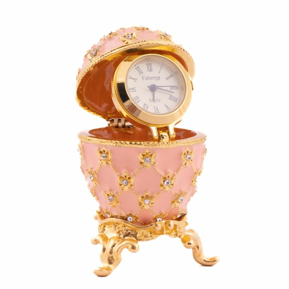 Шкатулка "Яйцо с часами" в стиле "Фаберже"