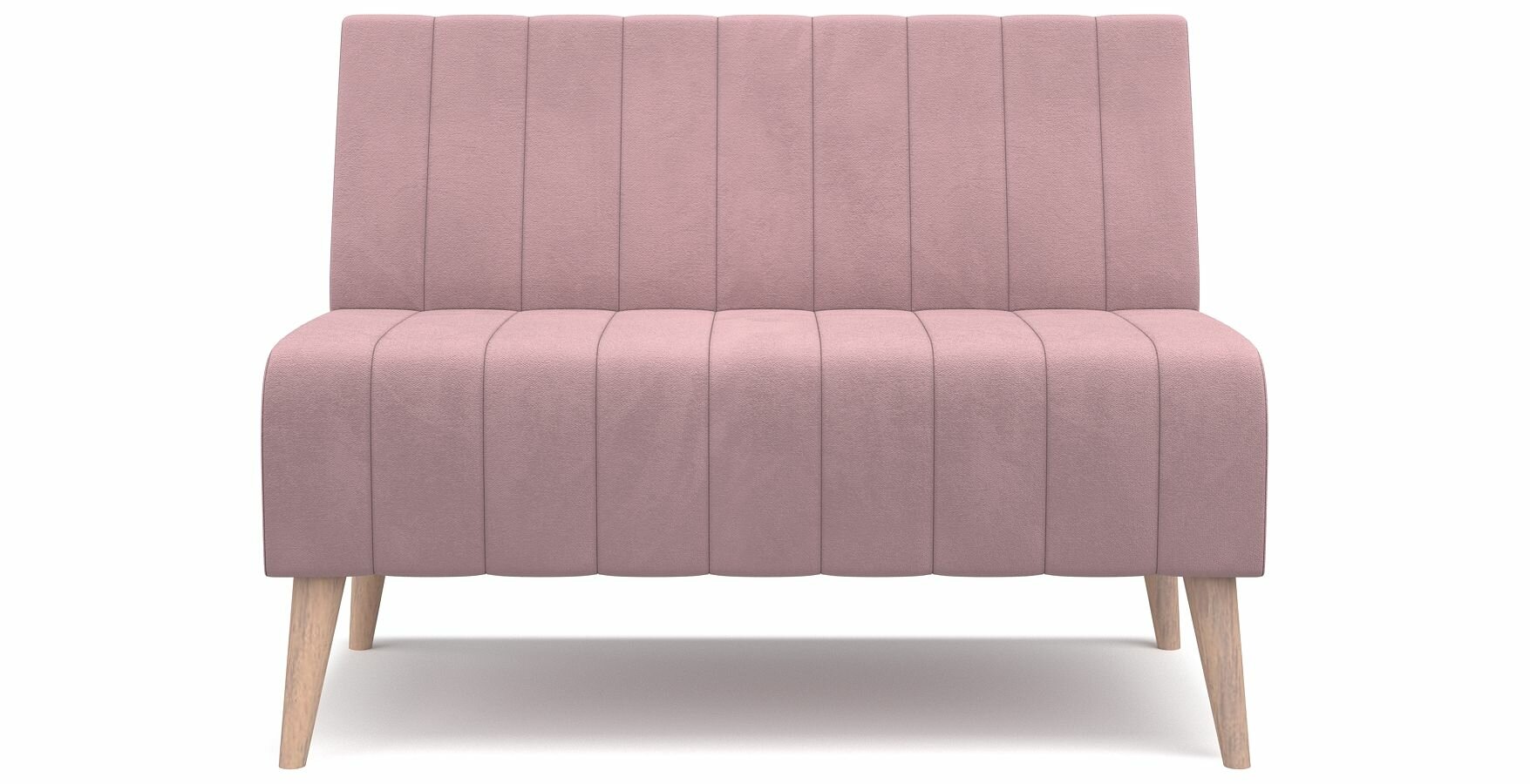 Прямой диван PUSHE Норман без подлокотников, нераскладной, для кухни, прихожей, балкона, детской, розовый Balance 312