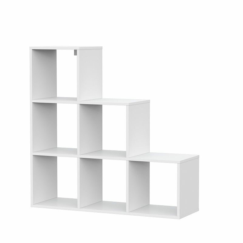 Стеллаж SV-Мебель "Токио", современный стиль, лесенка, Белый текстурный, ЛДСП