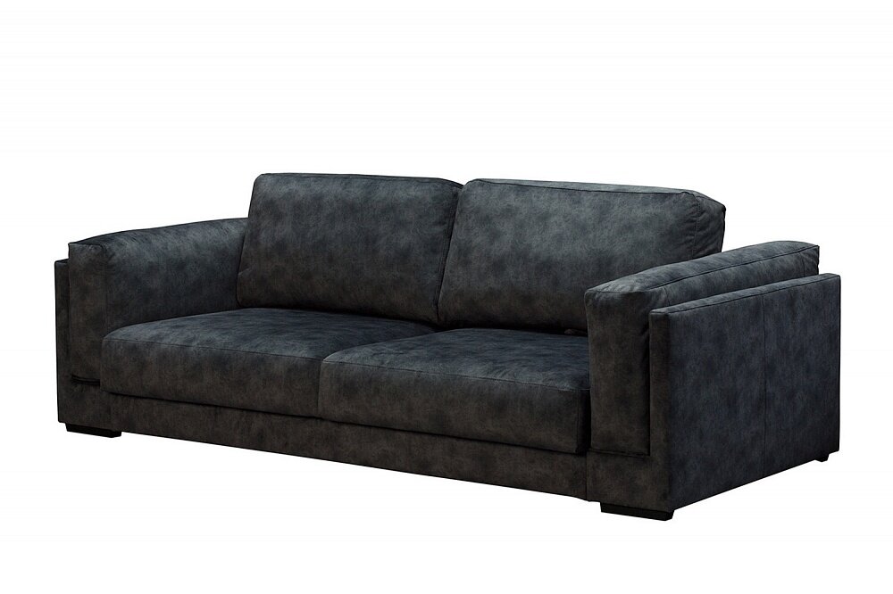 Прямой диван Сорренто серый, еврокнижка, 263х122х91 см, с ящиком для белья