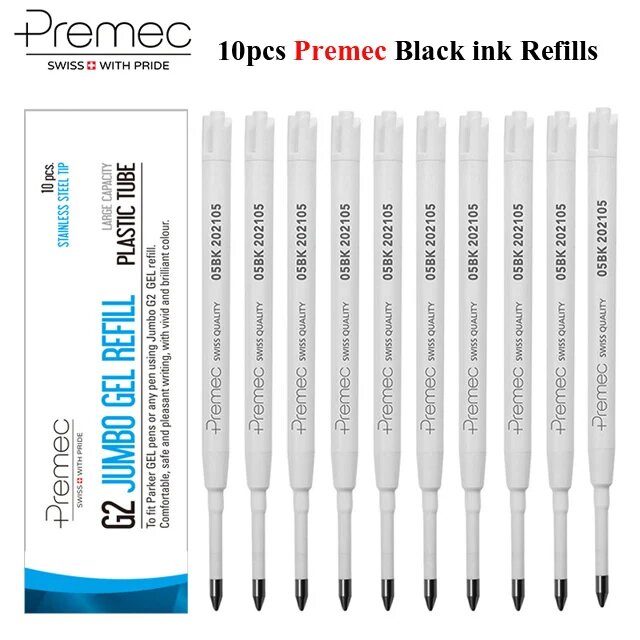 Xiaomi Mijia металлические гелевые ручки PREMEC черные синие красные Черный, 10 Premec Blk ink