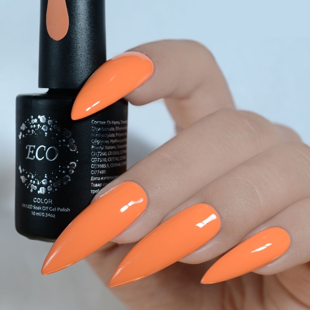 Гель-лак для ногтей ТМ ECO №55 Основная (шеллак), оранжевый, 10мл