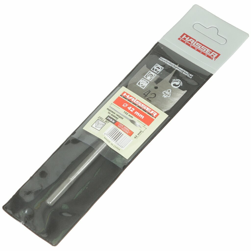 Сверло по дереву перовое Haisser 42 мм HS103323, для дрели, Китай