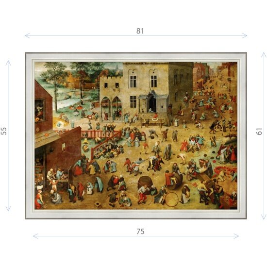 Картина Декор Депо Питера Брейгеля Игры детей Матовая бумага в раме без стекла 61х81 см