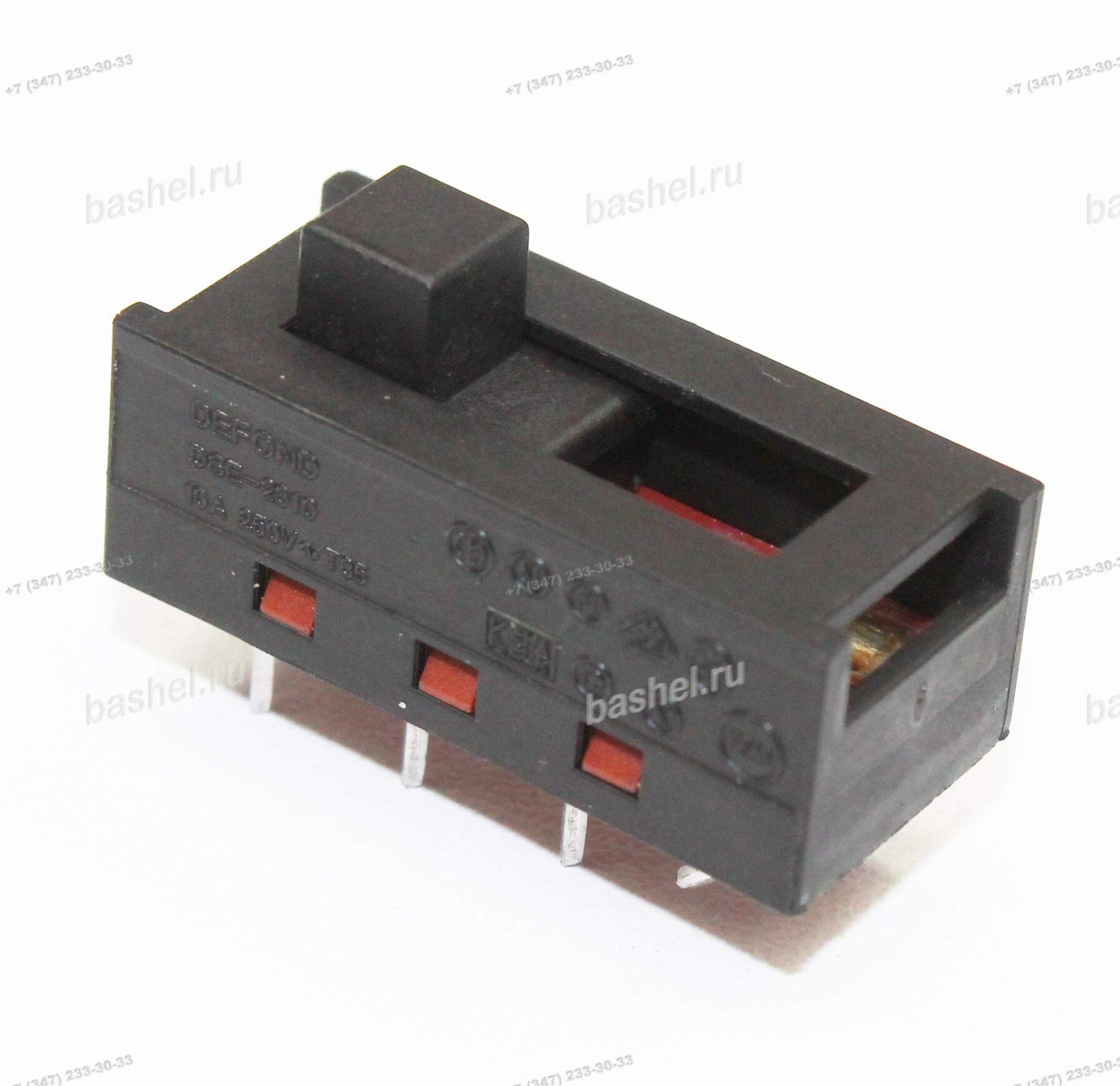 Переключатель ползунковый DSE-2310(77) 8pin 3pos, 6.5A 250VAC (для фена)