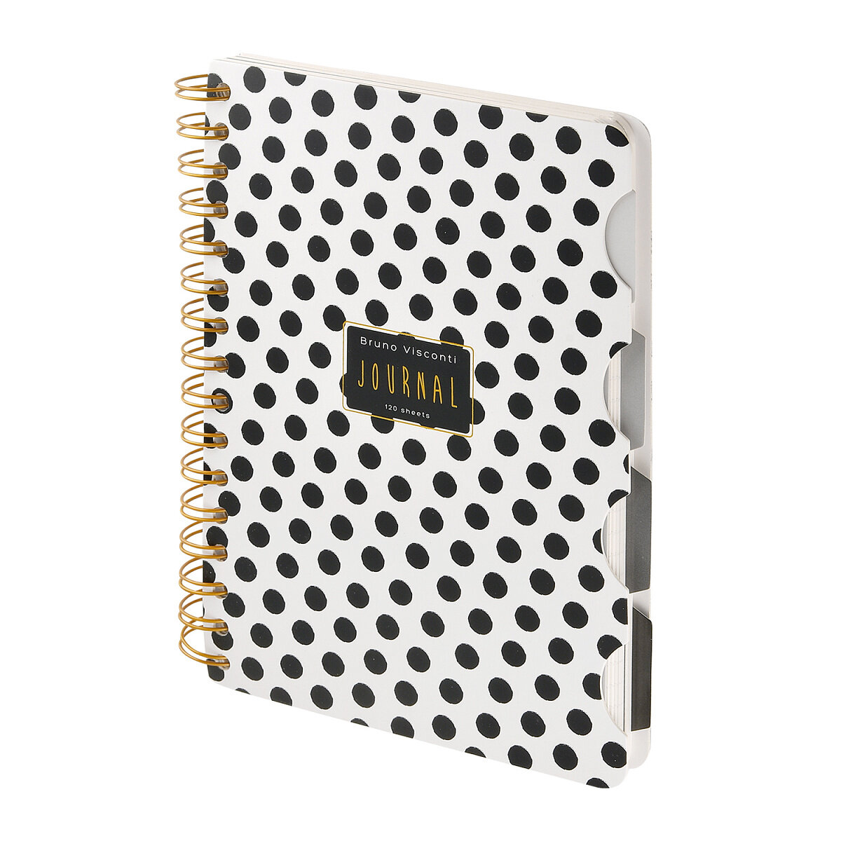 Записная книжка "ART JOURNAL" А5,120 Л. на гребне, С разделителями "Black&White. горошек"