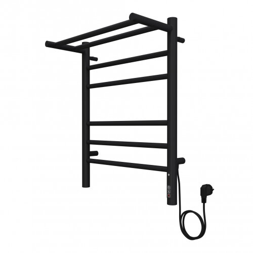 Полотенцесушитель Terminus Аврора с полкой П6 450х600 электро КС 9005 матовый