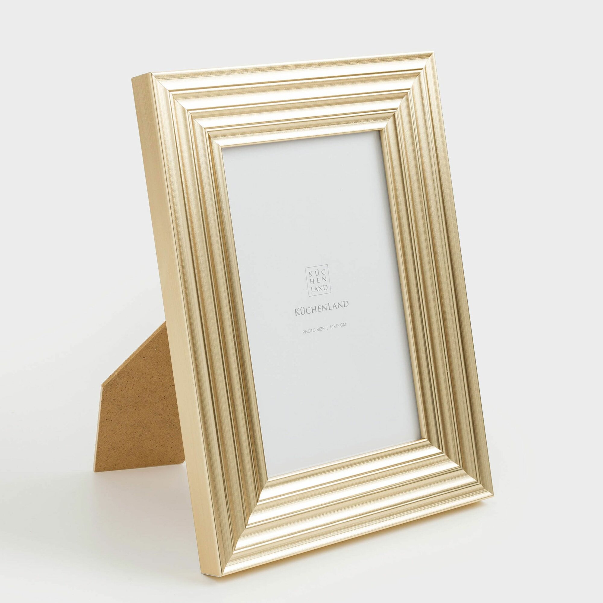 Фоторамка, 18х16 см, пластик/стекло, золотистая, Gallery, Kuchenland