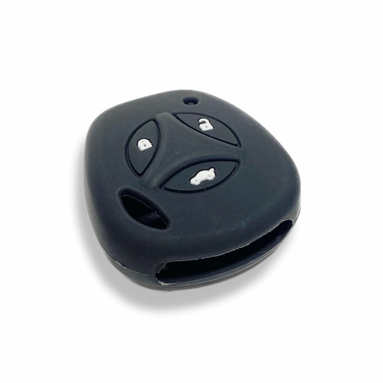 Чехол силиконовый для ключа автомобиля Лада Калина, Приора (Kalina, Priora) черный