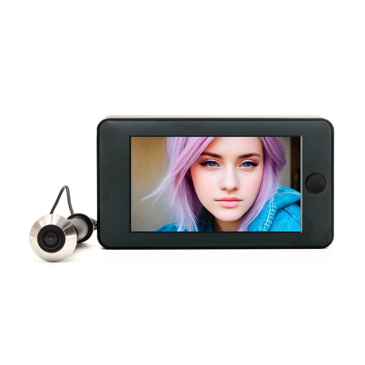 Дверной видеоглазок i Home-GLAZ-B (N55515VI) в виде обычного глазка с углом 160 град, с монитором 4,3 дюйма, толщина двери: 40 - 110 мм.