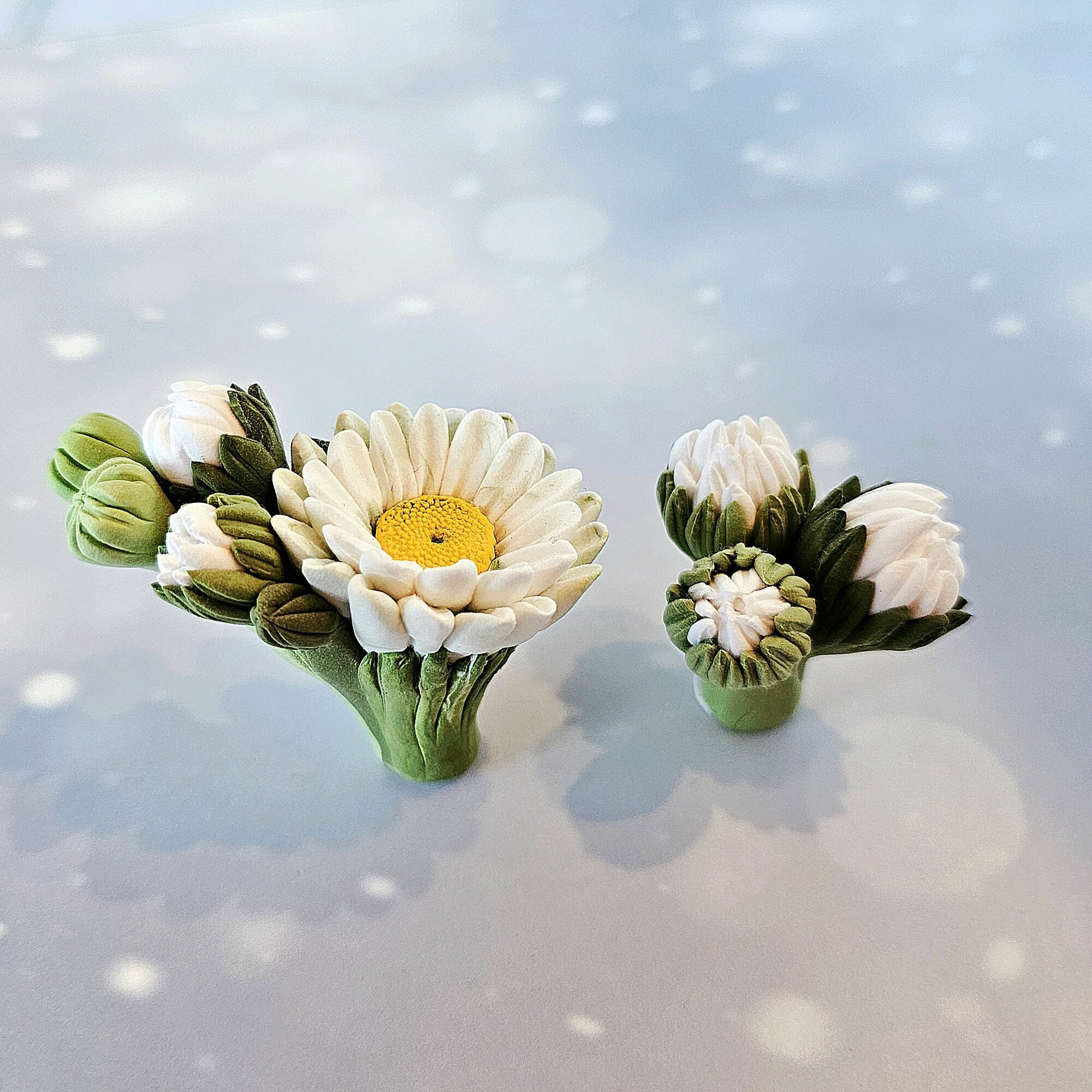 Молд силиконовый "Ромашки луговые сбор 2" - набор на форме 2 шт. для шоколада, мастики, мыла, смолы.