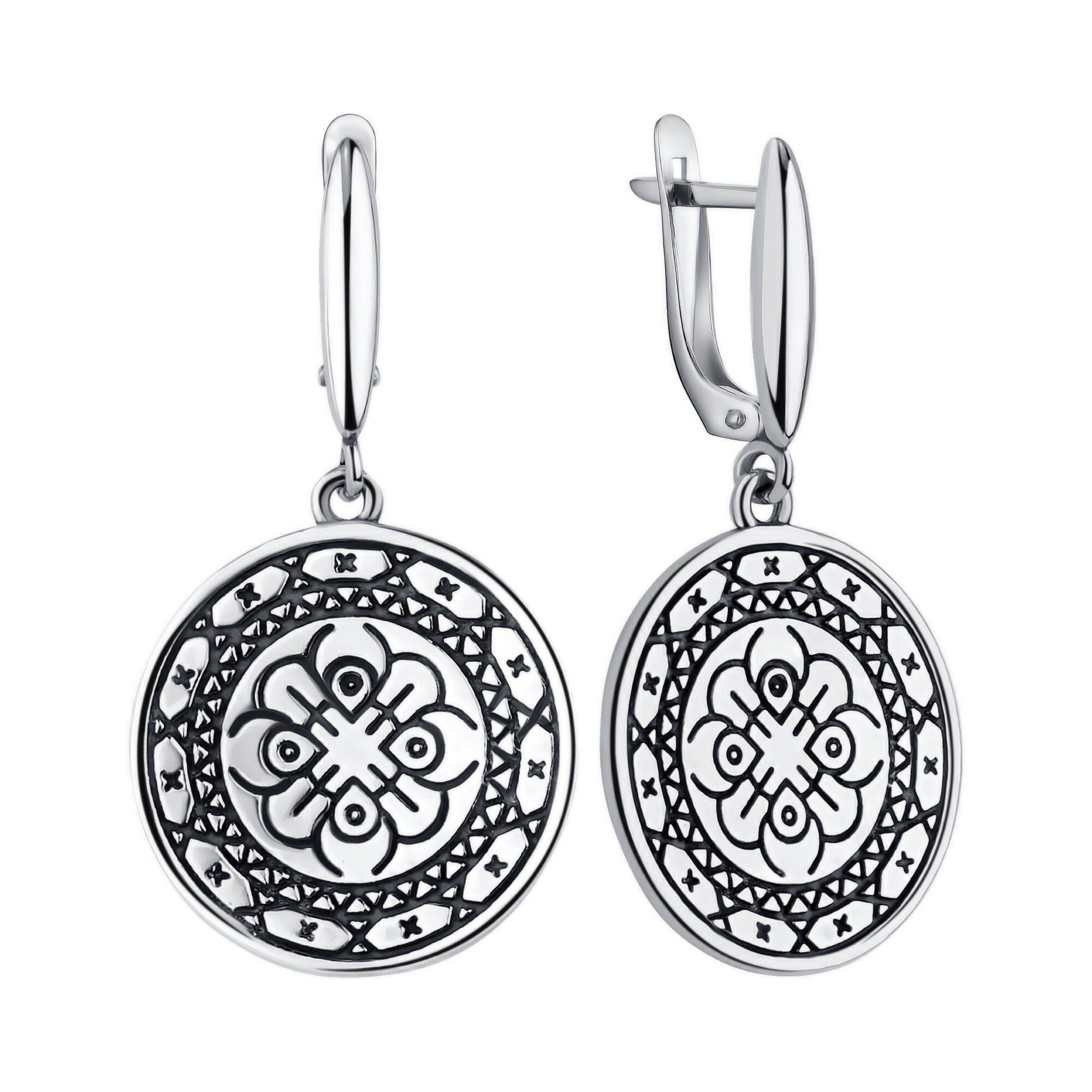 Серьги Diamant online, серебро, 925 проба, чернение