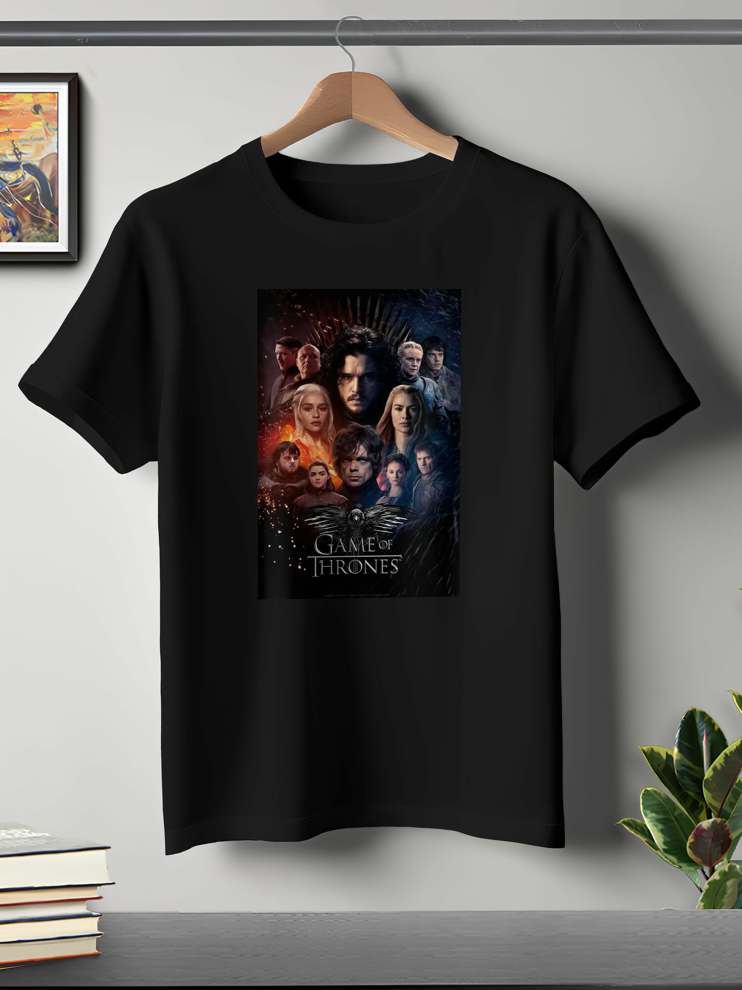 Футболка  Детская ONEQ 140 (10-11) размер с принтом Игра Престолов, черная