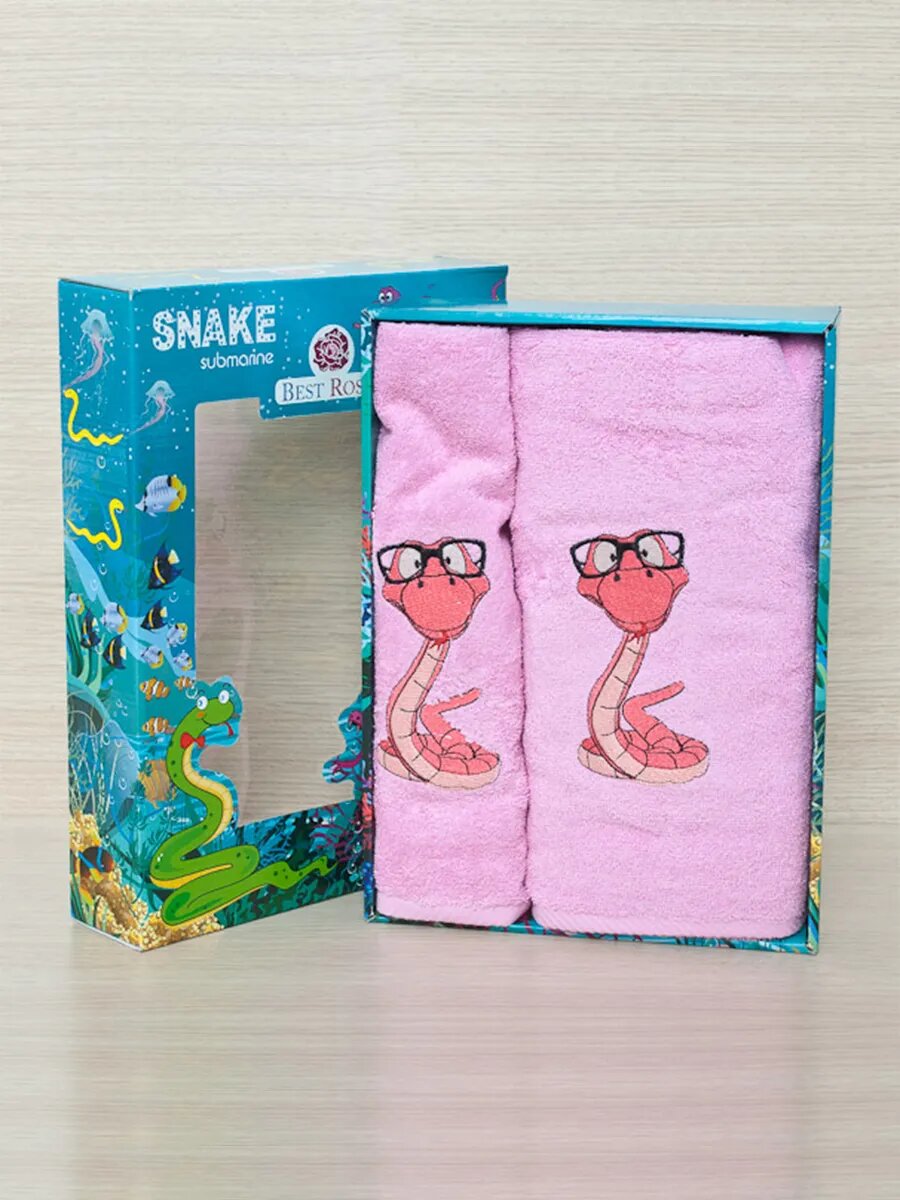 Набор полотенец со змеей к году змеи полотенца 50х90, 70х140