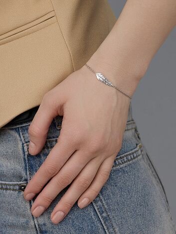 Браслет-цепочка, серебро, 925 проба