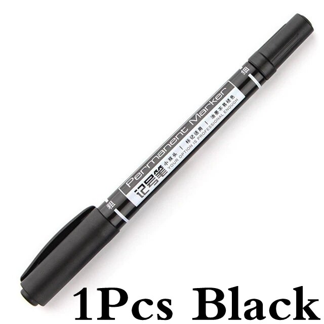 Hopk масляные маркеры, двойной наконечник, черный, синий, красный Черный, 1Pcs Black